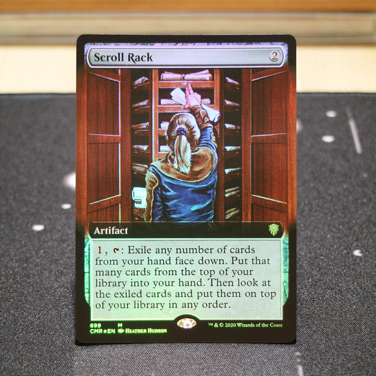 Scroll Rack extended art Commander Legends (CMR) foil mtg proxy magic ...